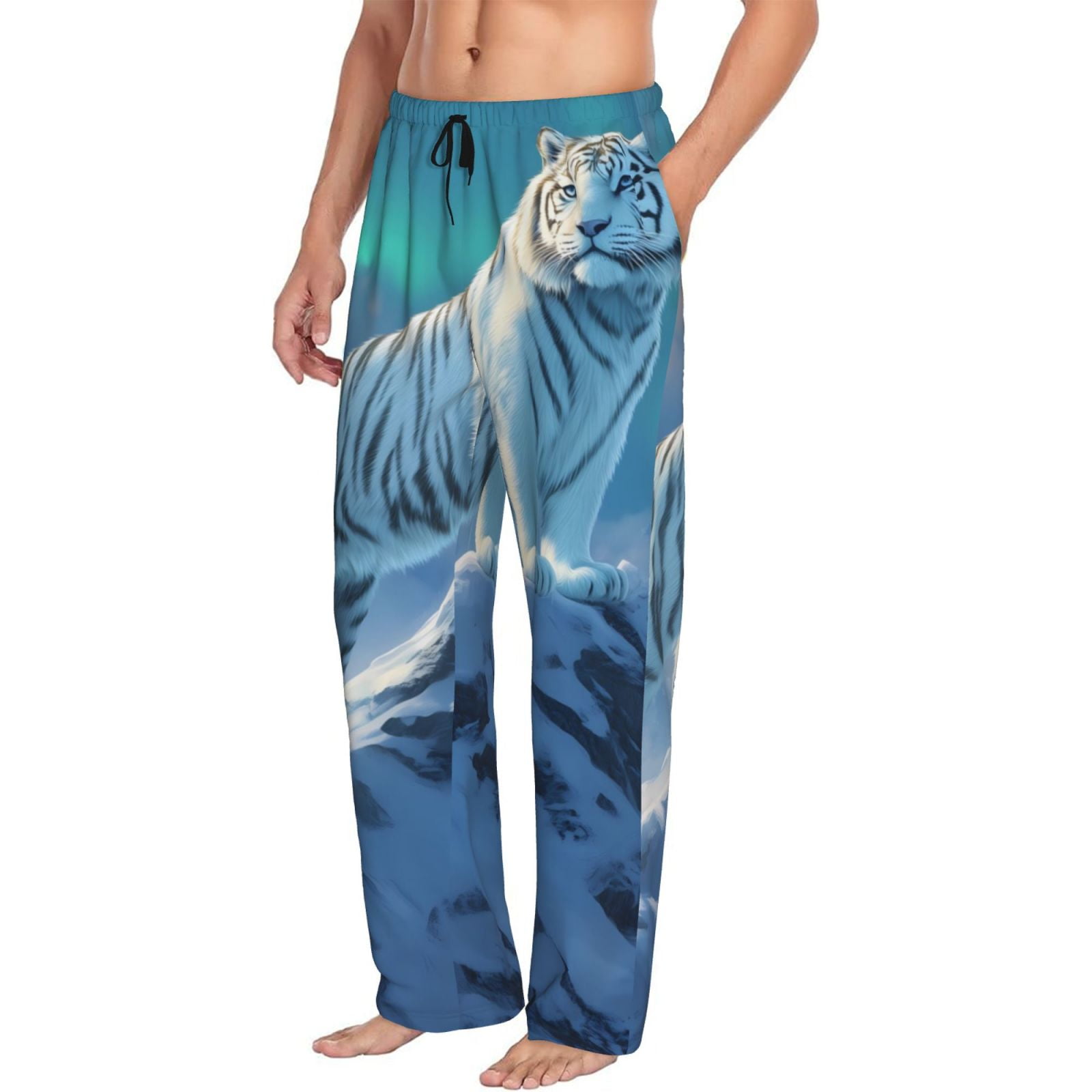 Men's Pajama Pants Majestic White Tiger Snow Peak Soft Pj Bottom Pants ...