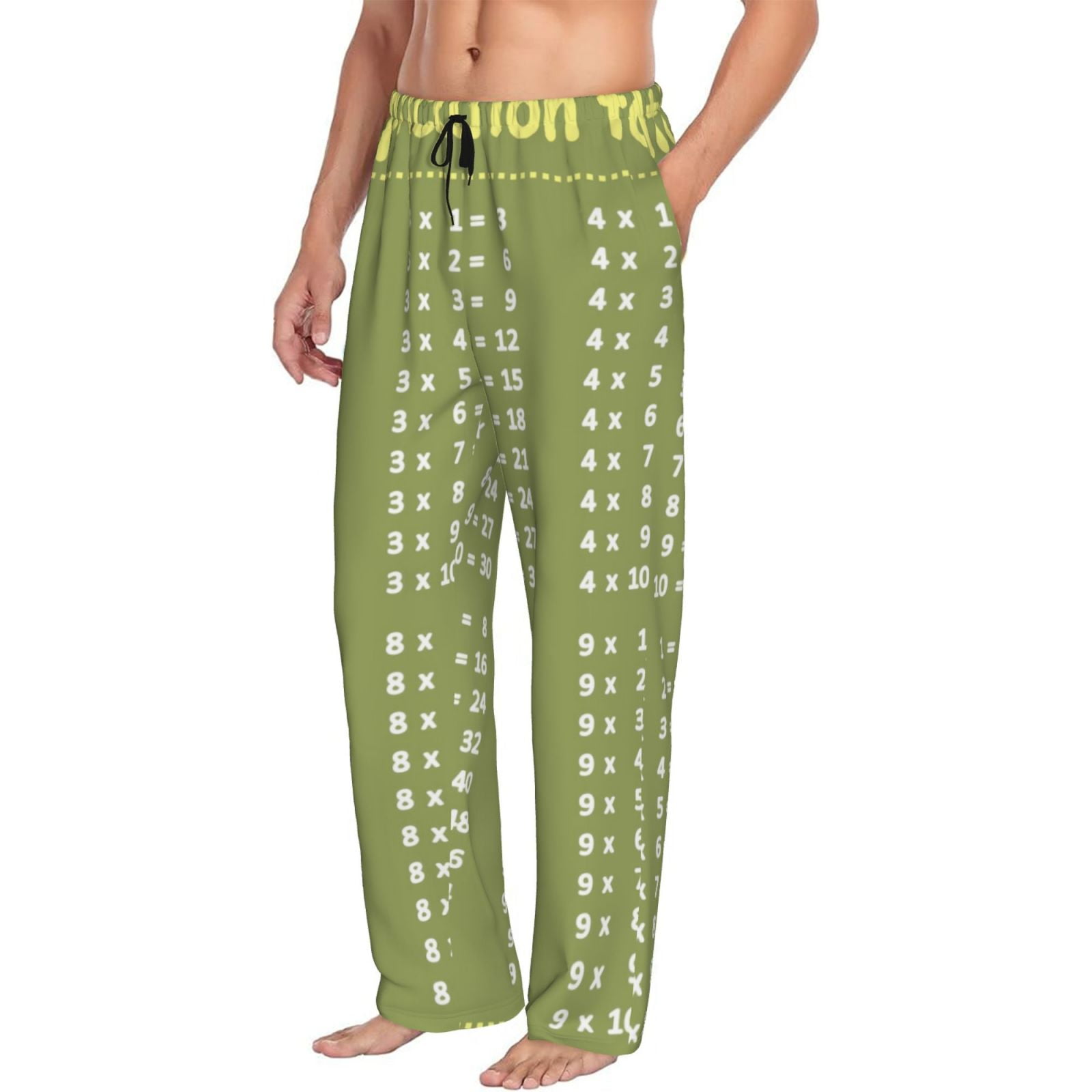 Men's Pajama Pants Multiplication Table1 Soft Pj Bottom Pants, Sleep ...