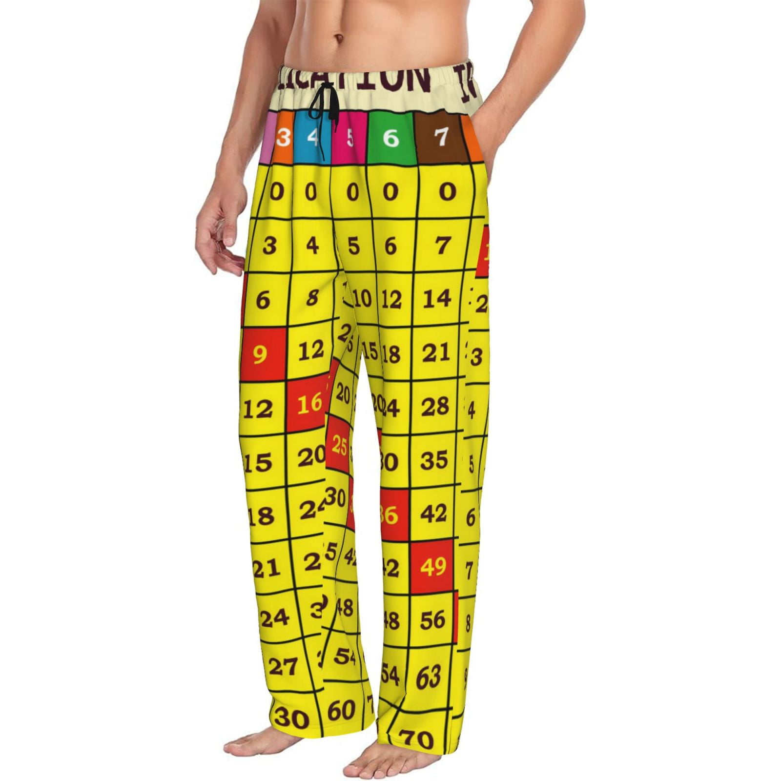 Men's Pajama Pants Multiplication Table2 Soft Pj Bottom Pants, Sleep ...