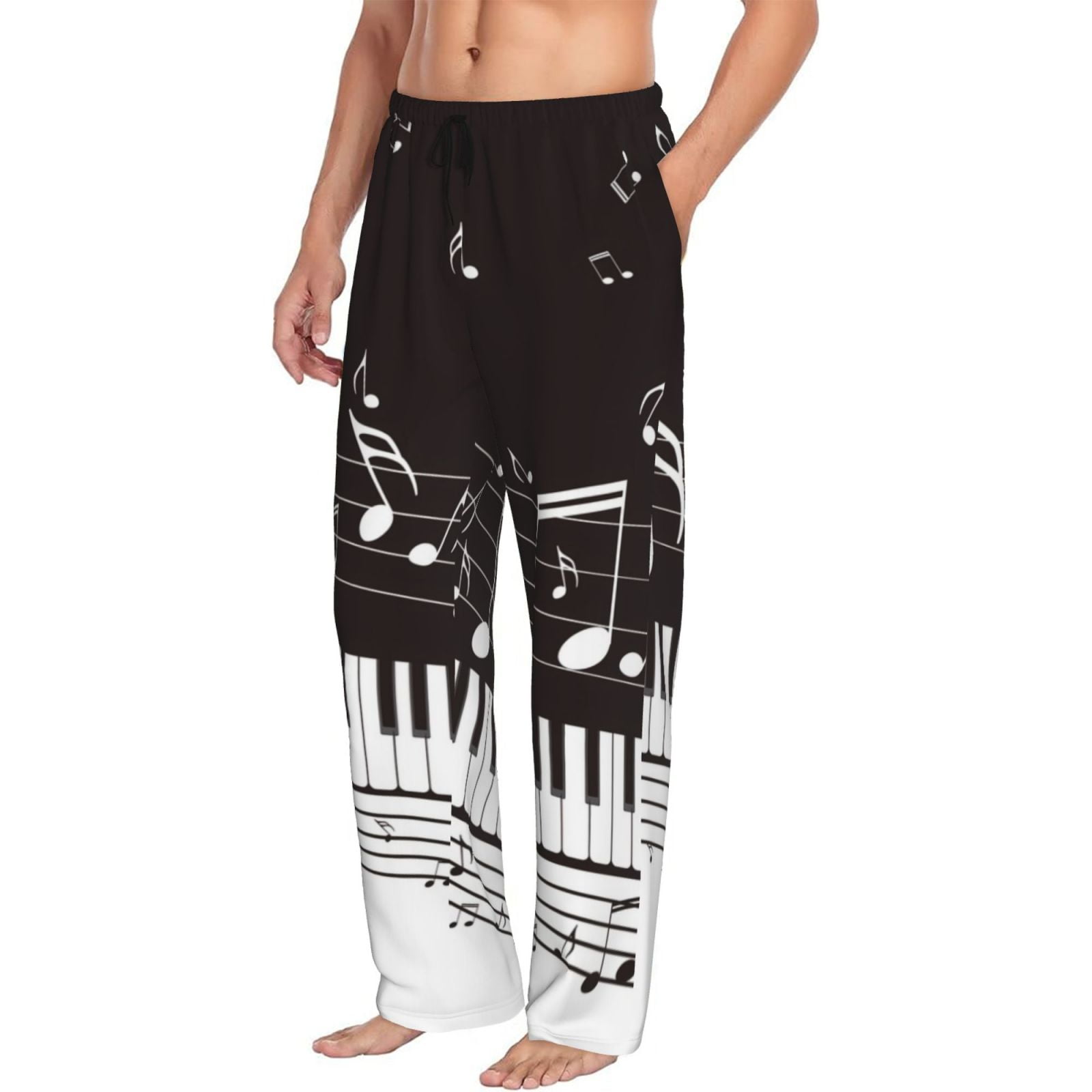 Men's Pajama Pants Piano Keys With Musical Notes Soft Pj Bottom Pants ...