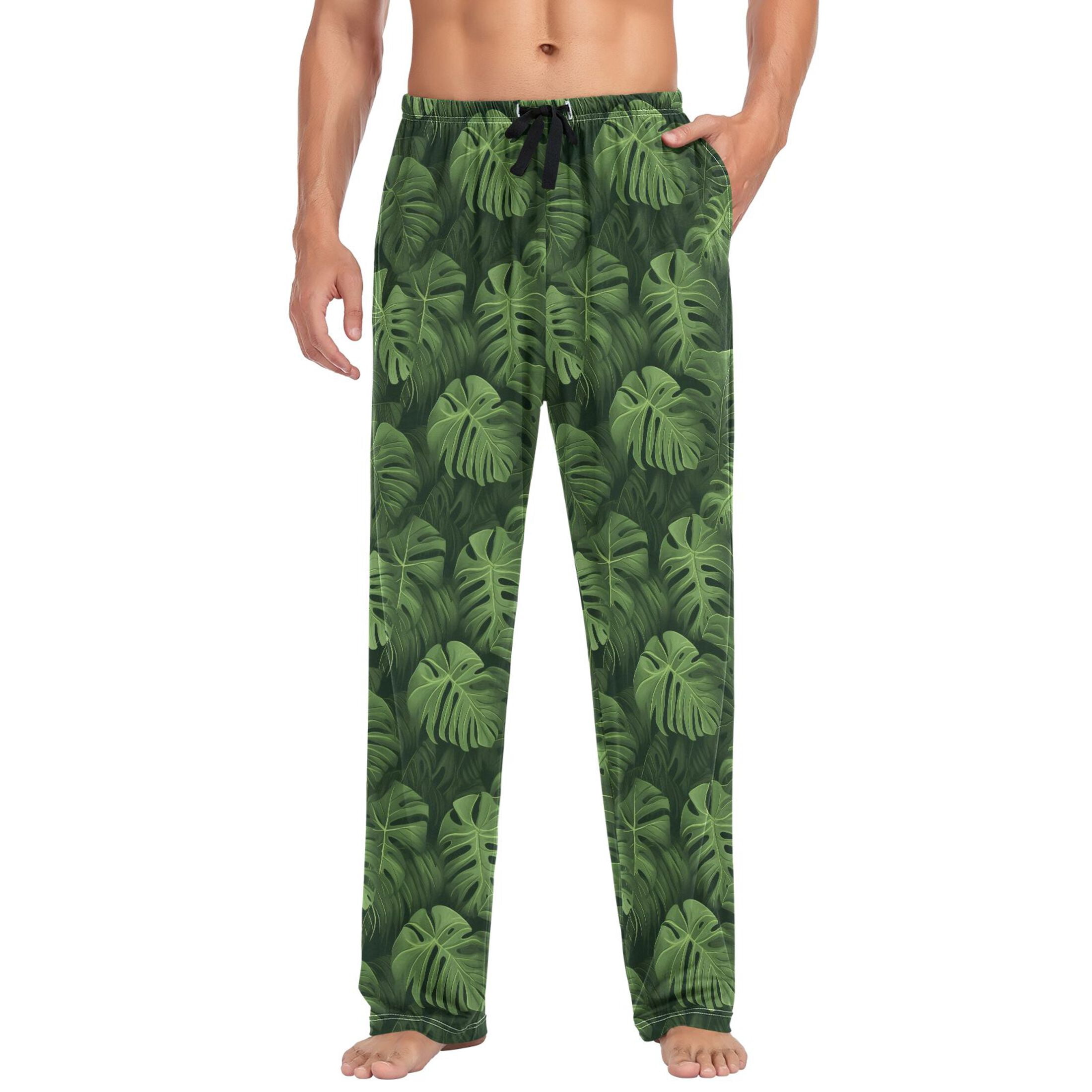 Men's Pajama Pants Tropical Leaf Soft Long Sleep Lounge Pants 2XL ...