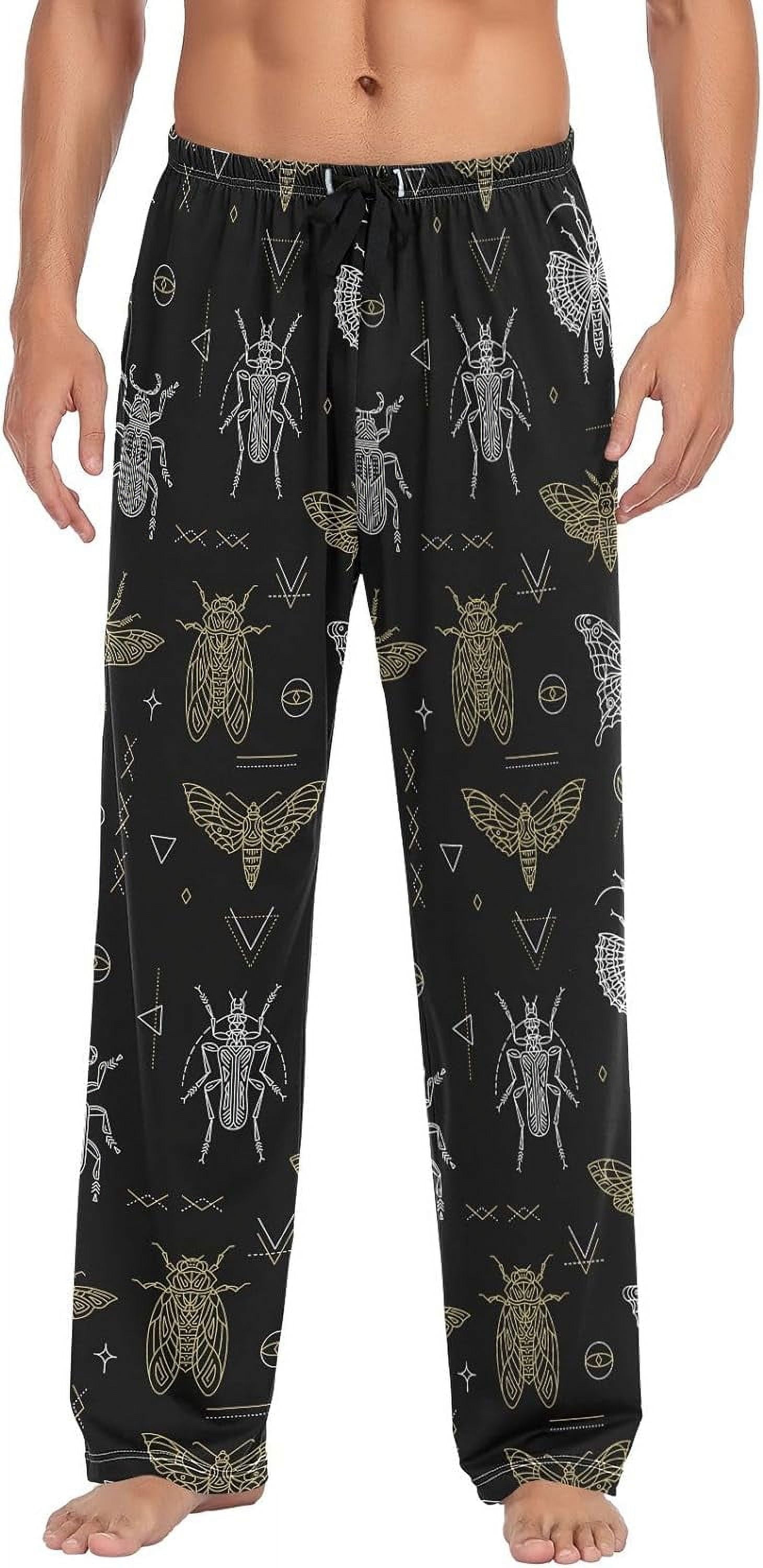 Men's Pajama Pants with Pockets Sleepwear Lounge Pants Stretch Casual ...