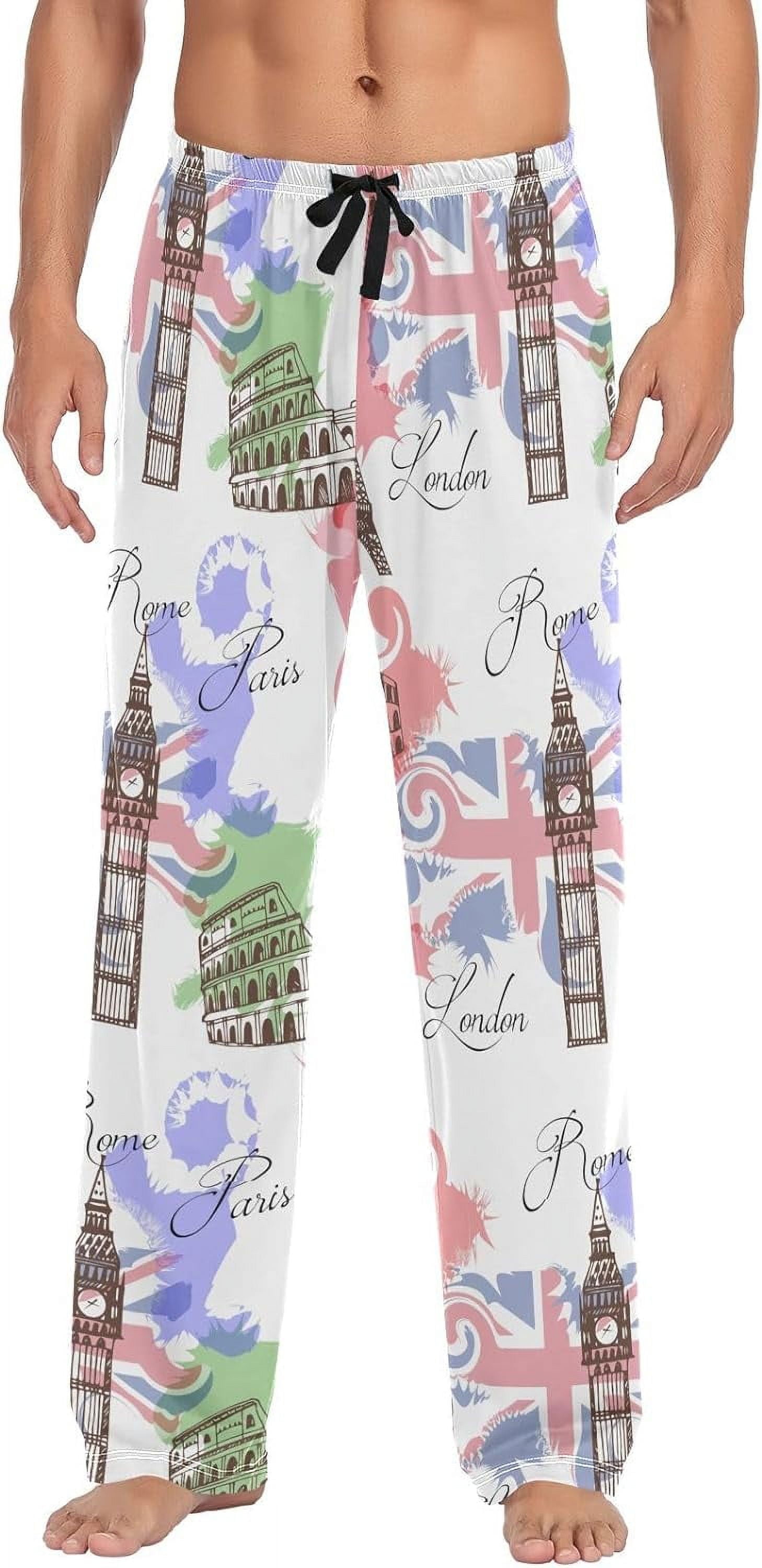 Men's Pajama Pants with Pockets Sleepwear Lounge Pants Stretch Casual ...