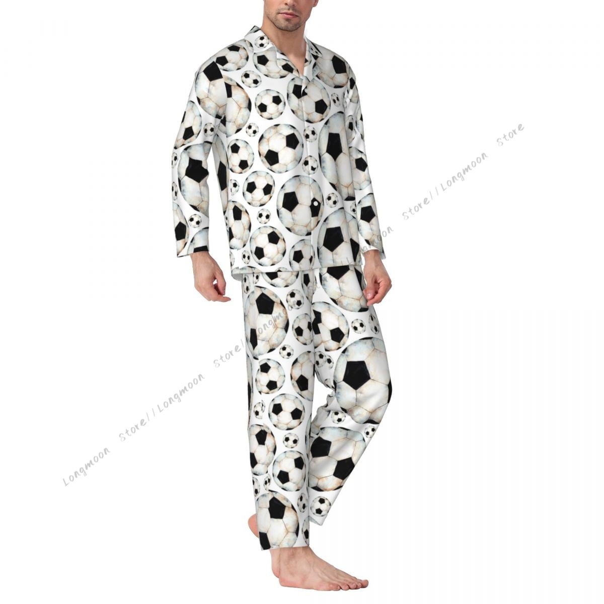 Men's Pajama Sets Background With Football Gate And Soccer Ball ...