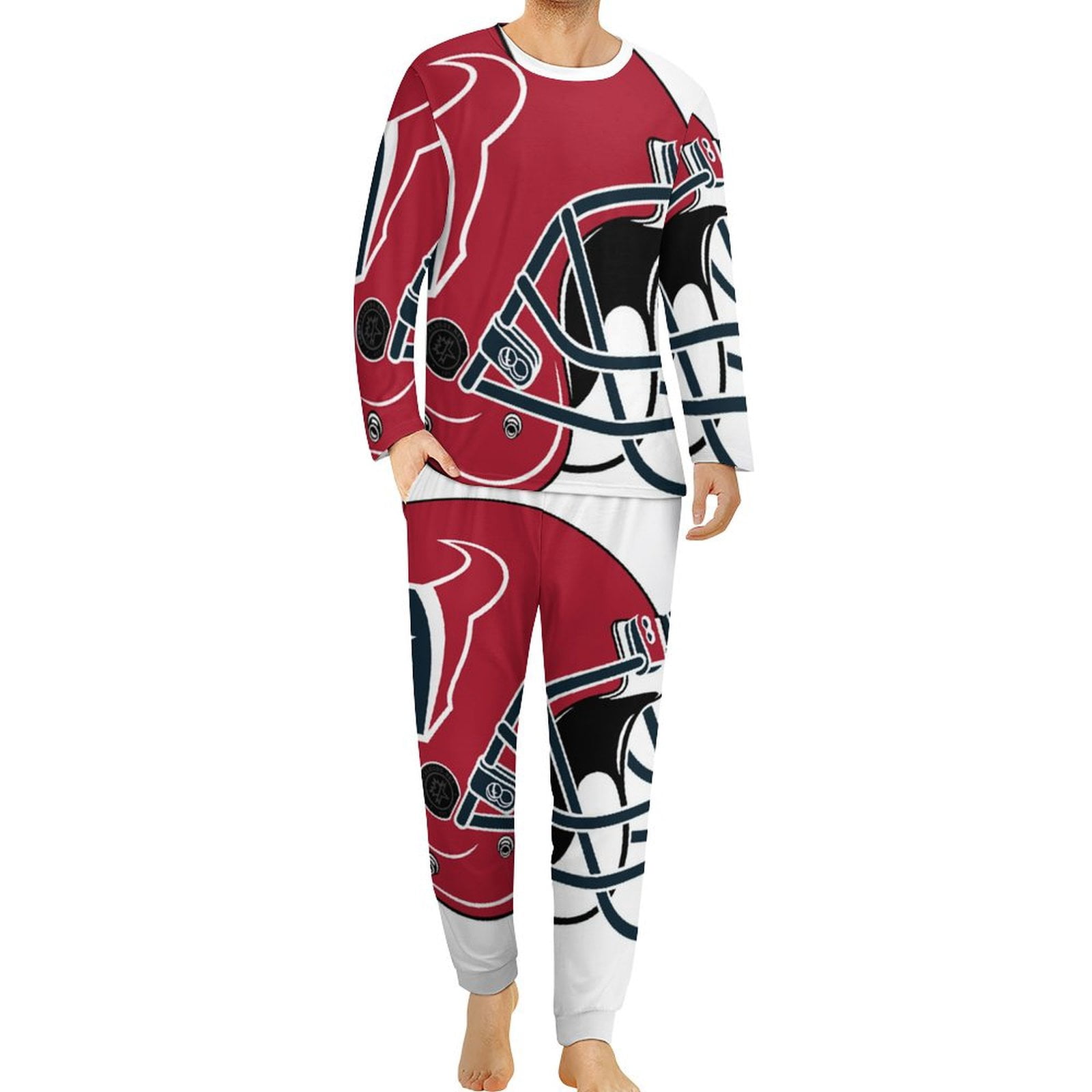 Men's Pajamas Rugby Team Hous-ton Texans Hous-ton Texas Two Piece Set ...