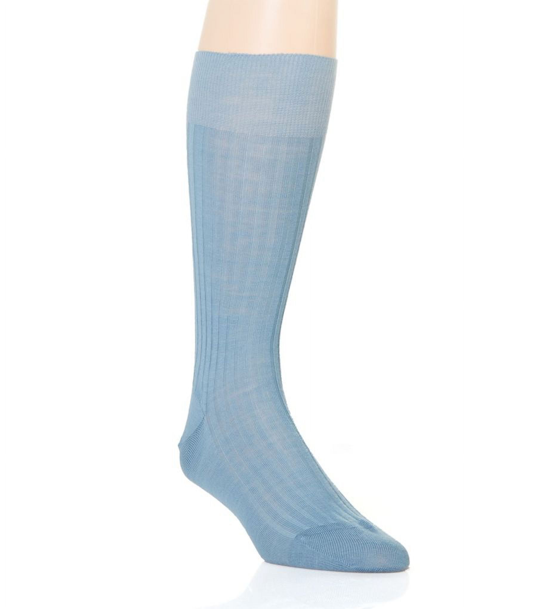 Men's Pantherella 5796 Laburnum Merino Wool 5x3 Rib Dress Sock (Blue ...