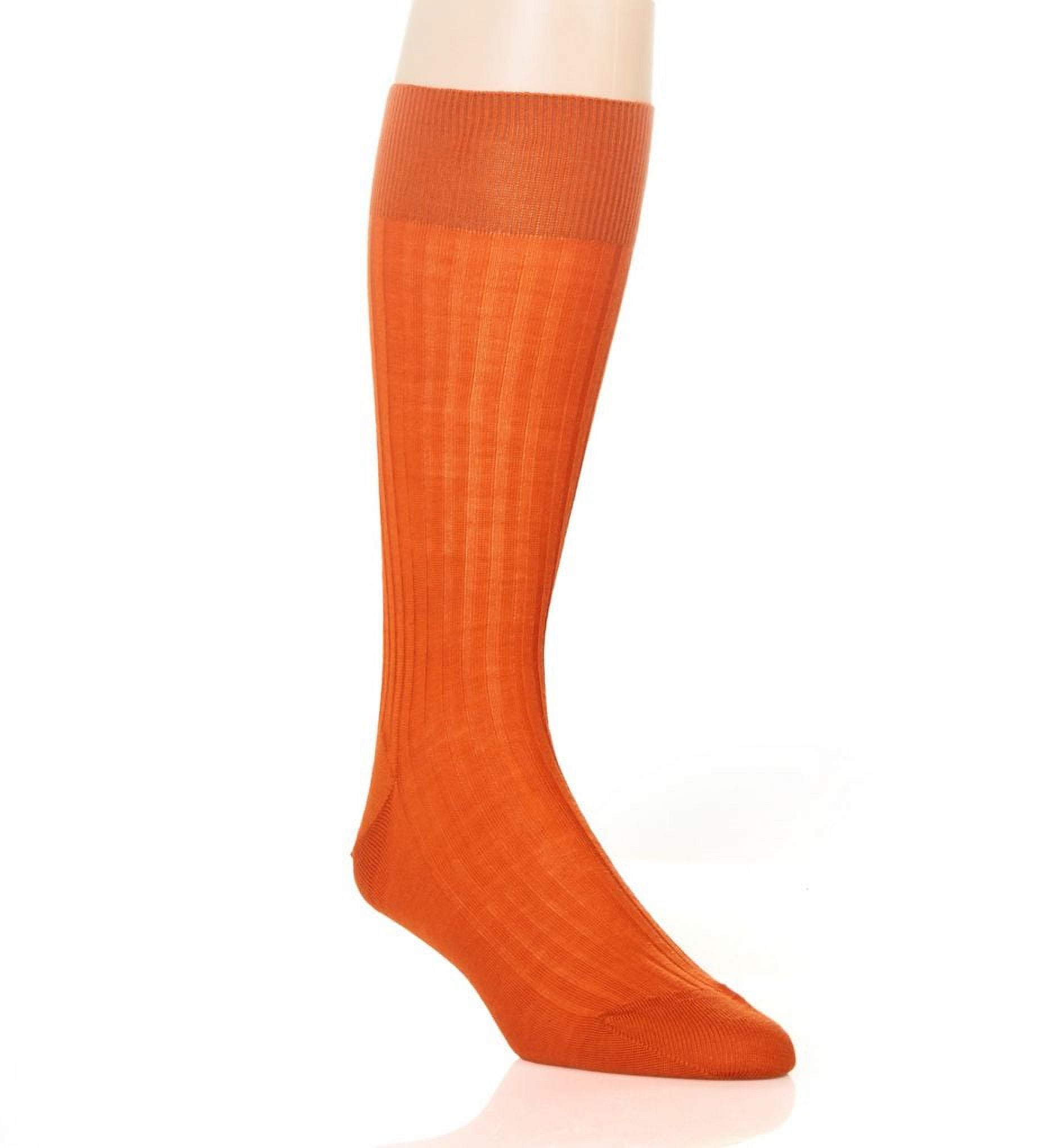 Men's Pantherella 5796 Laburnum Merino Wool 5x3 Rib Dress Sock (Burnt ...
