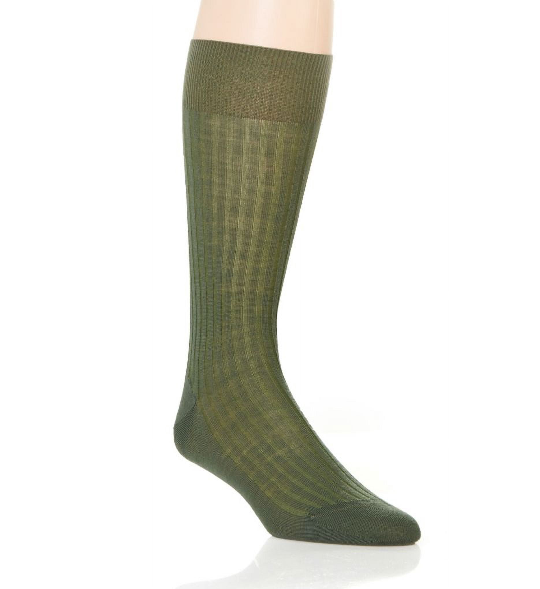Men's Pantherella 5796 Laburnum Merino Wool 5x3 Rib Dress Sock (Leaf ...