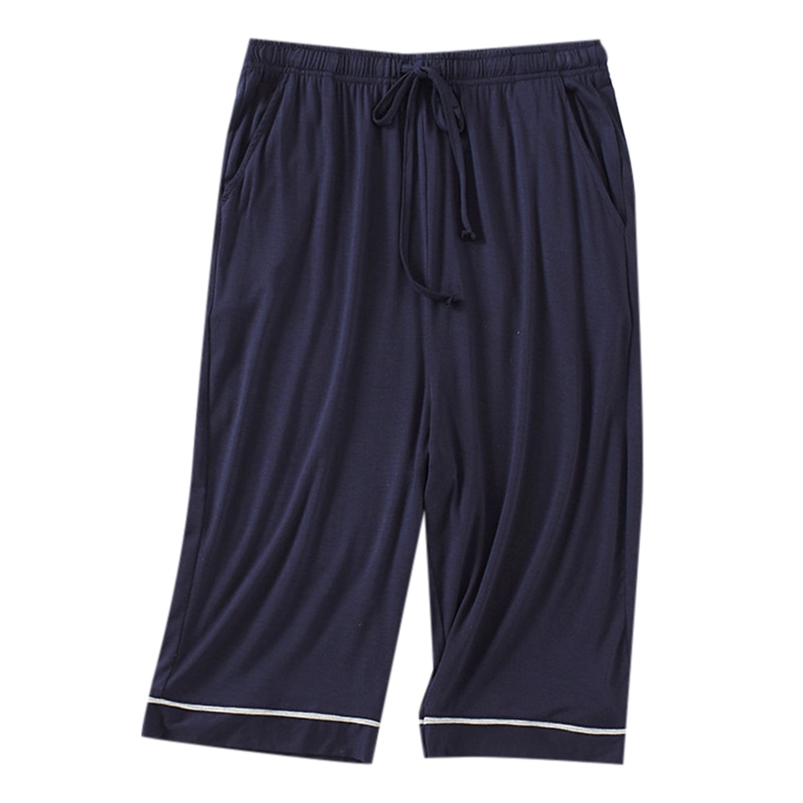 Men's Pants Casual Relaxed Fit Summer Cropped Pajama Pants Plus Size ...