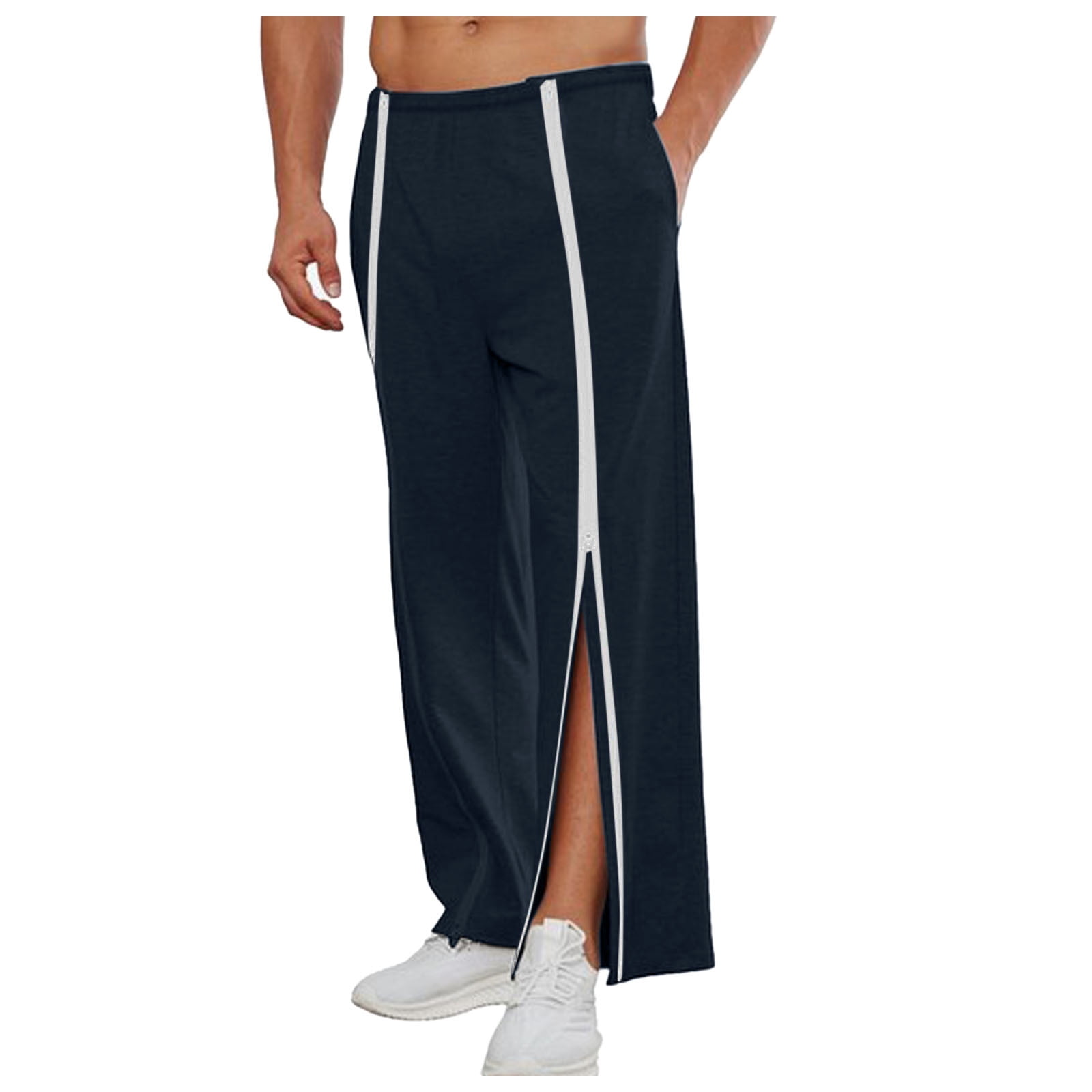 Men's Pants Male Easy To Put On Take Off Zipper Nursing Trousers On ...