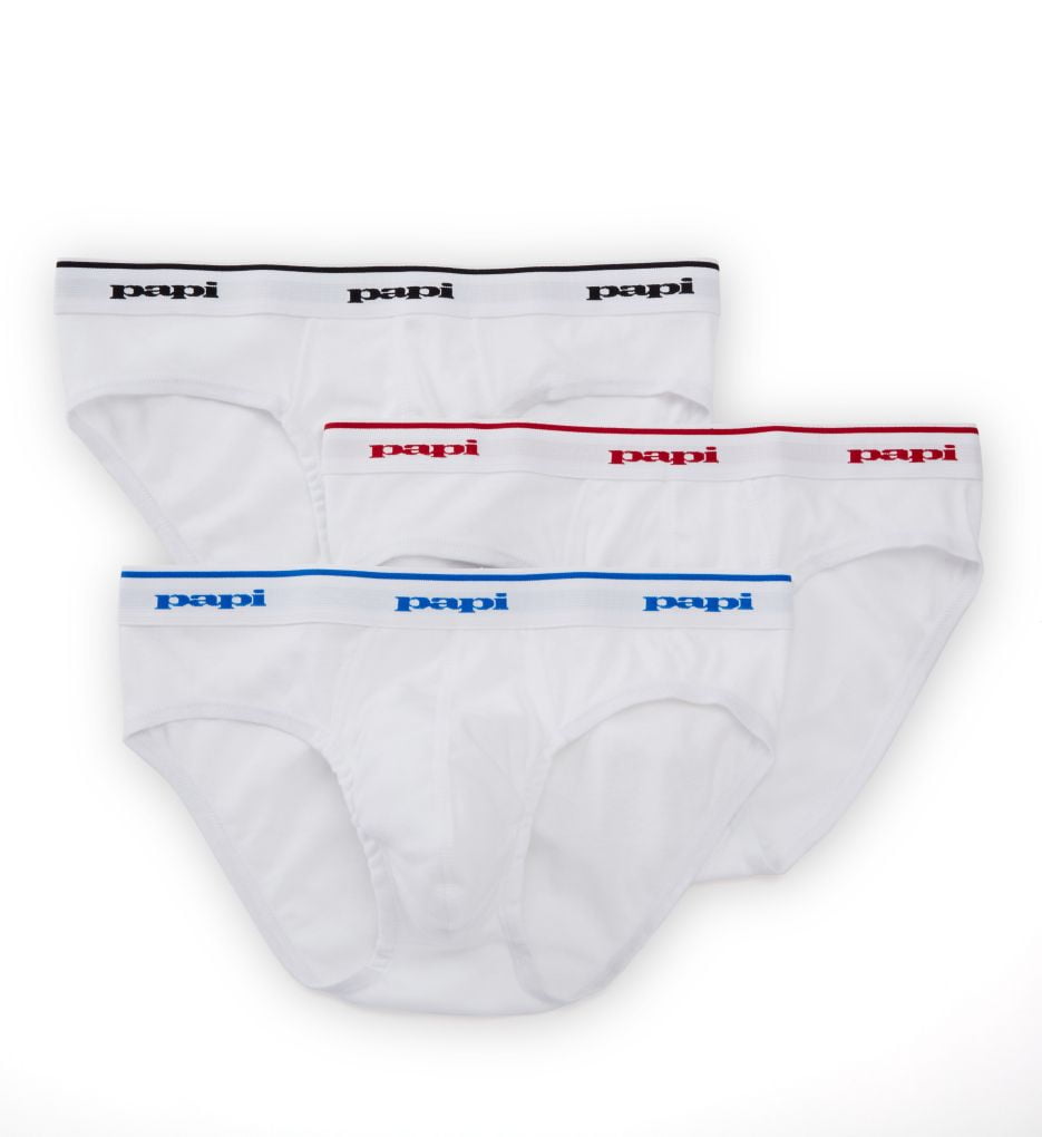 Papi Men's Cotton Low Rise Briefs - 3 Pack, Comfort Elastic Waistband ...