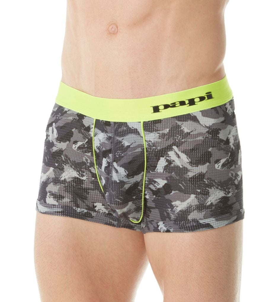 Men's Papi 626557 Catalyst Camo Mesh Brazilian Trunk (Acid Lime XL ...