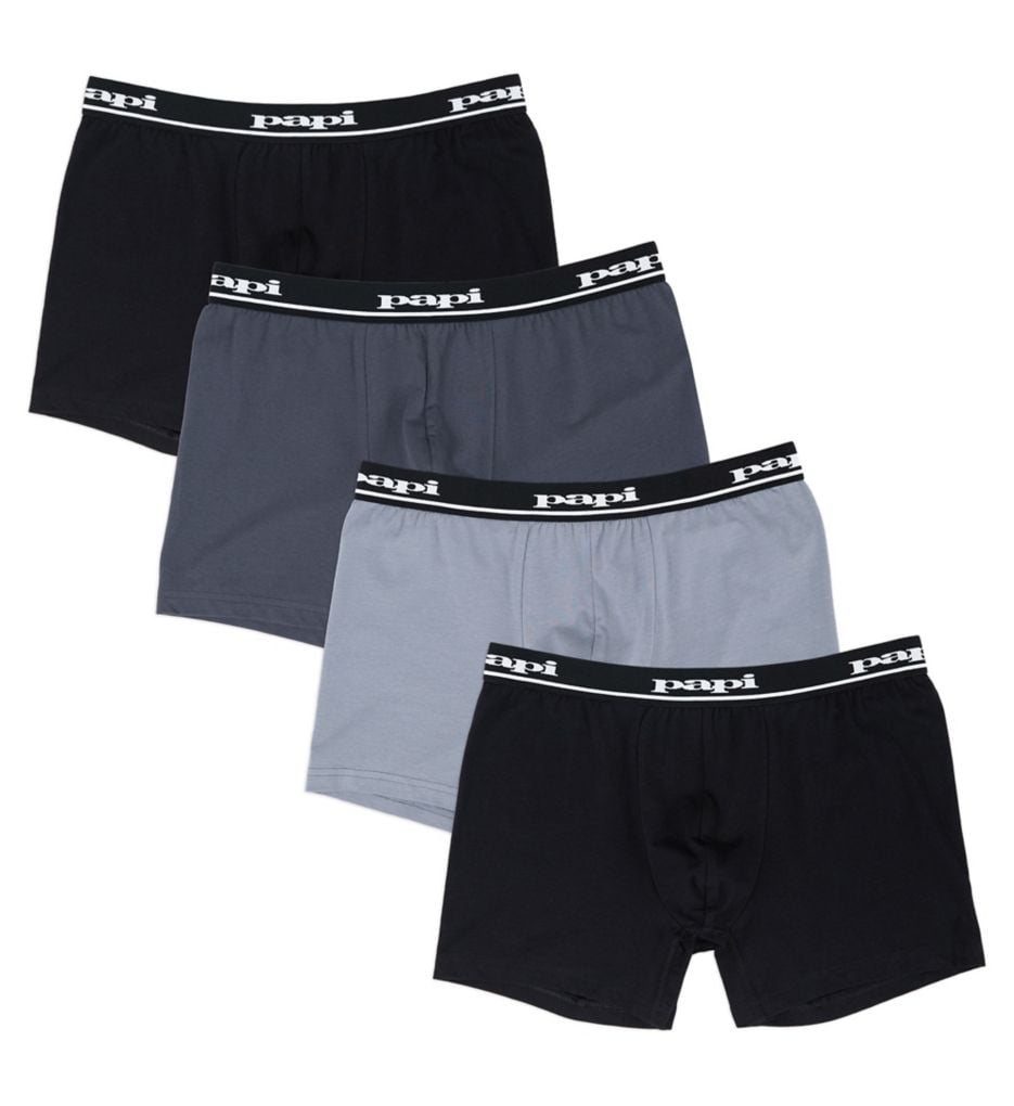 Men's Papi 990001 Repeat Logo Cotton Stretch Boxer Briefs - 4 Pack ...
