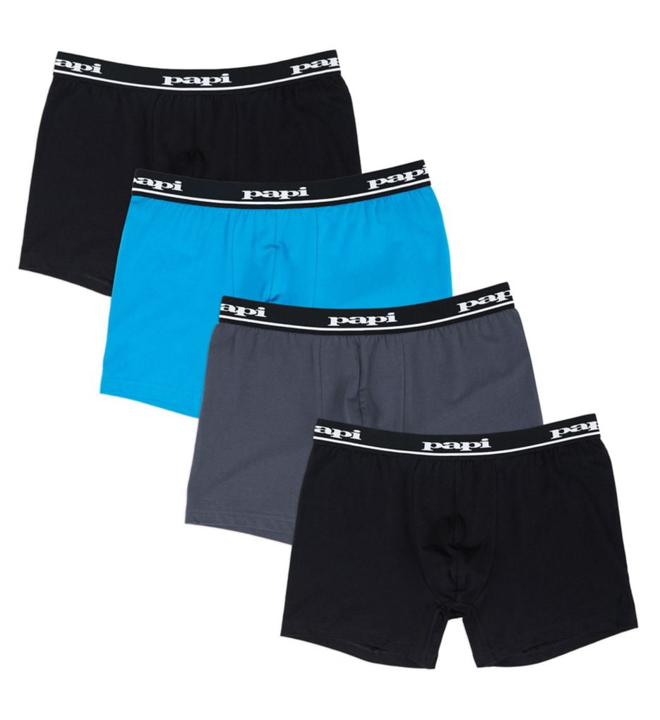 Men's Papi 990001 Repeat Logo Cotton Stretch Boxer Briefs - 4 Pack ...