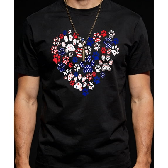 Men's Patriotic Paw Print Graphic Tee - Walmart.com