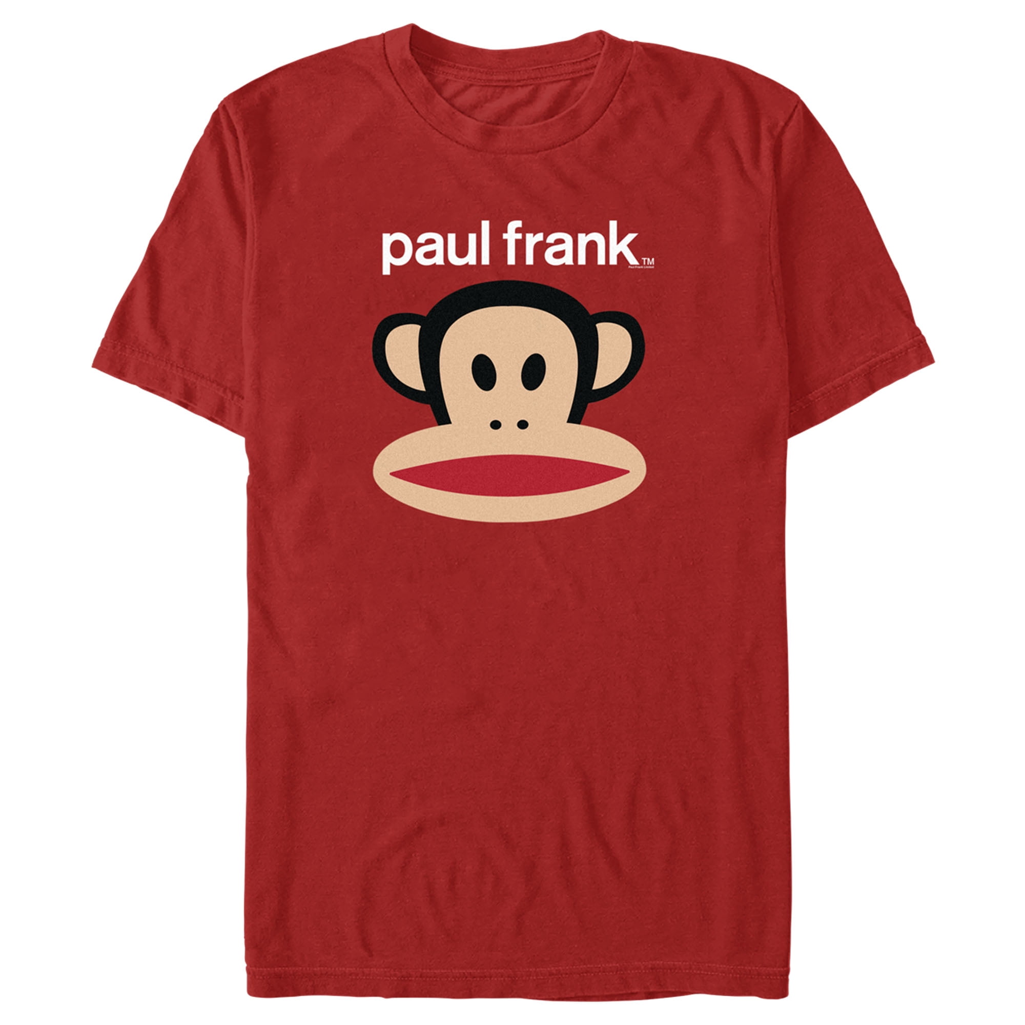 Paul Frank Men's Comfortable Graphic Tee Shirt, Julius Logo Design, Red ...