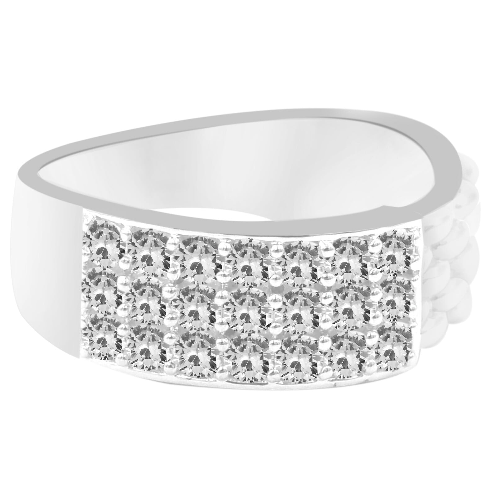 Men's Pave Set Diamond Engagement Wedding Ring, Weaving Engraved Design ...