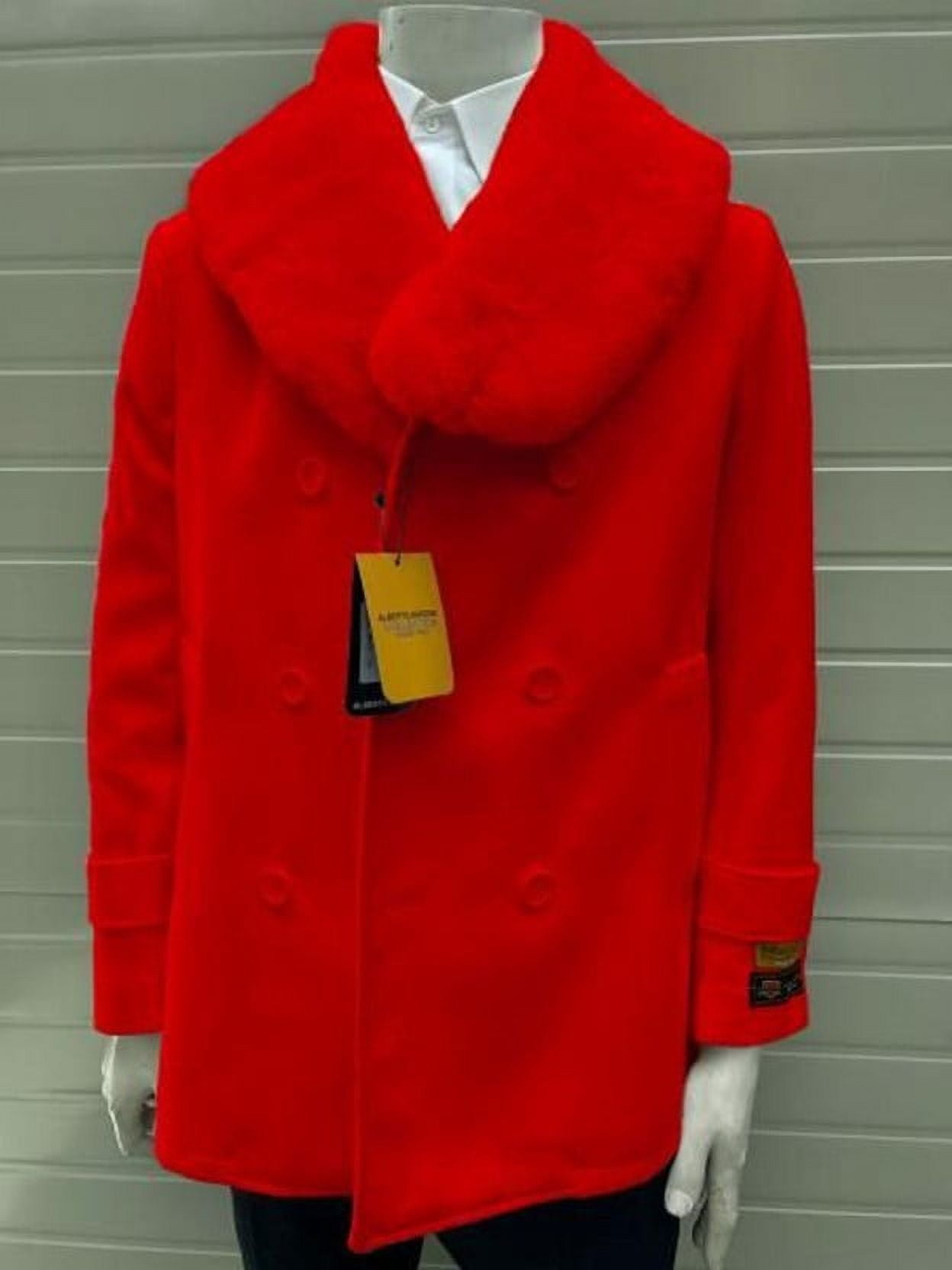 Men's Peacoat Red Short Wool Coat Private Label Chicago - Walmart.com
