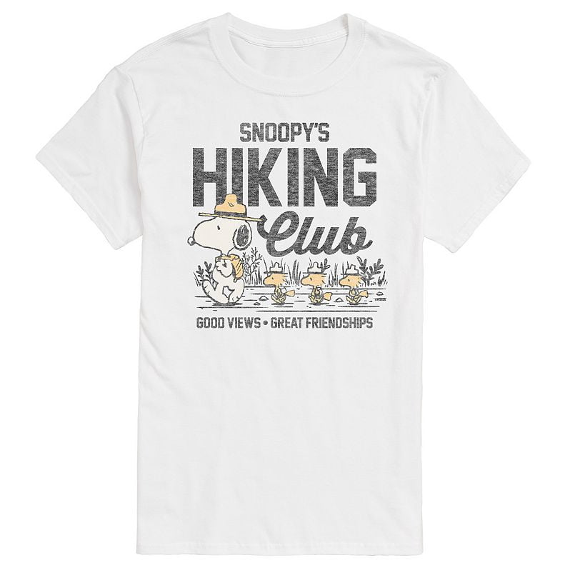 Men's Peanuts Snoopy Hiking Club Graphic Tee - Walmart.com