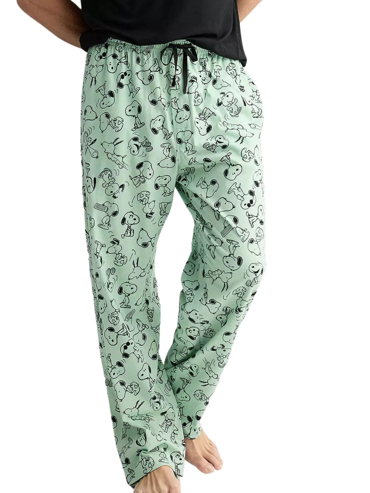 Men's Peanuts Snoopy Men’s Pajama Pants Lounge Sleepwear Green All-Over Print - Walmart.com
