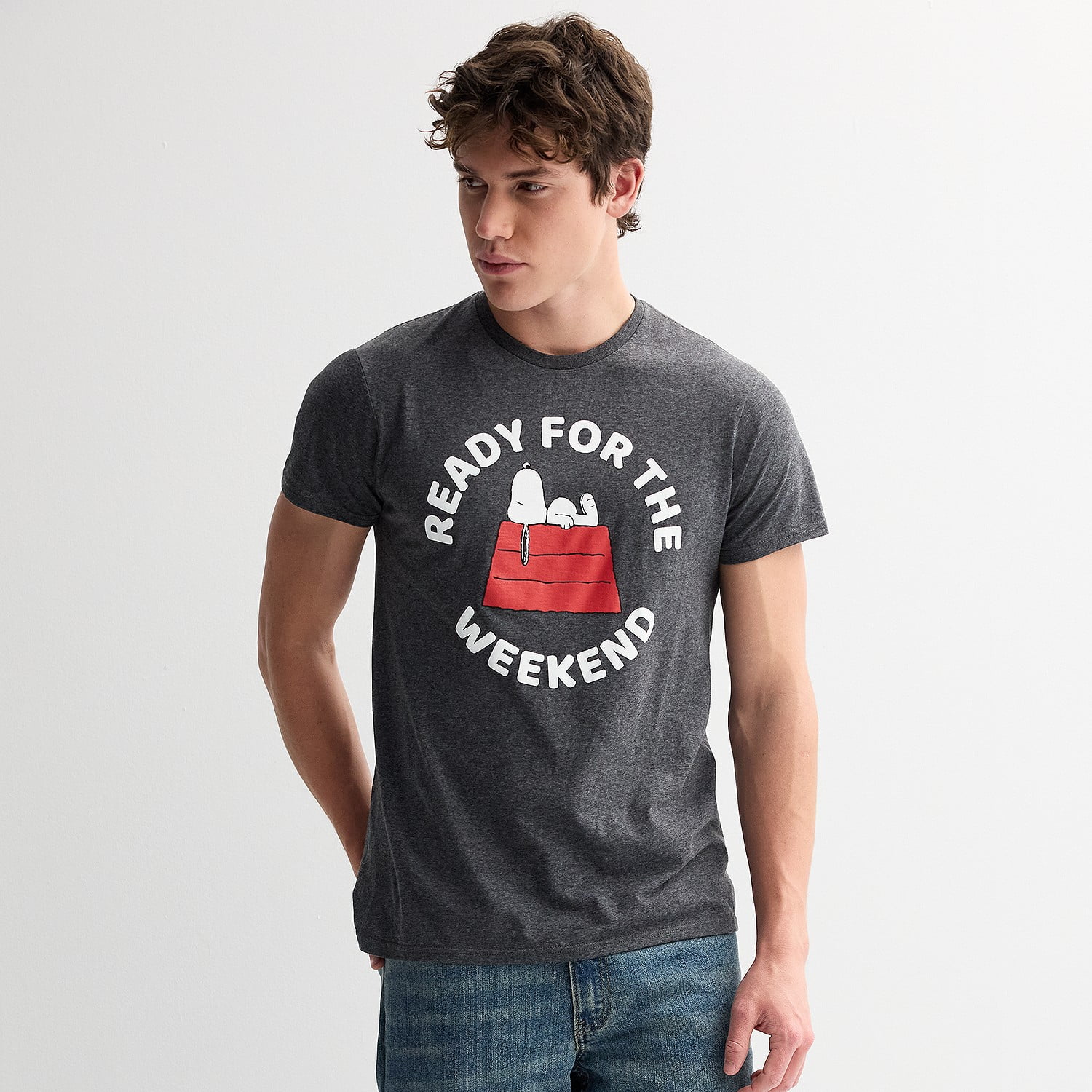 Men's Peanuts Snoopy "Ready For The Weekend" Graphic Tee - Walmart.com