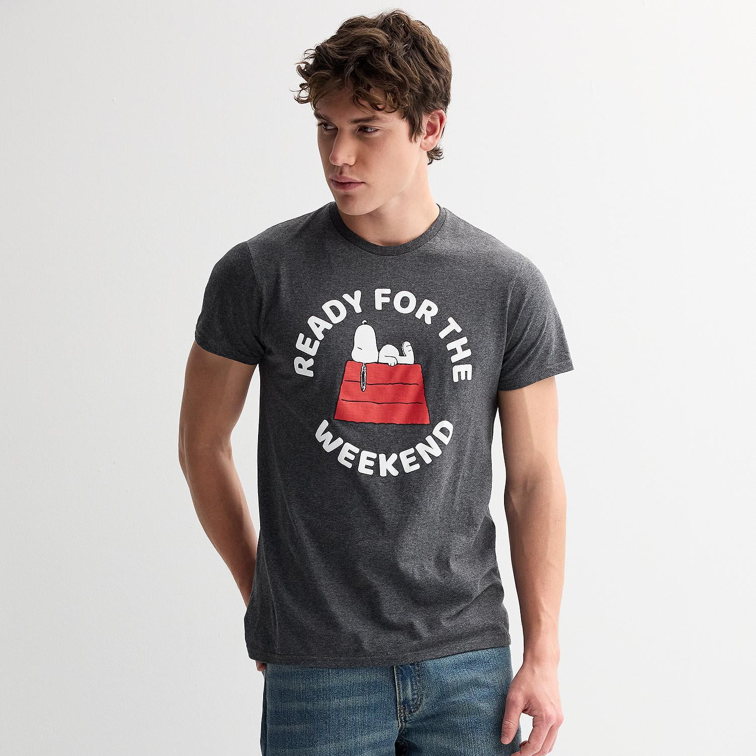 Men's Peanuts Snoopy "Ready For The Weekend" Graphic Tee - Walmart.com