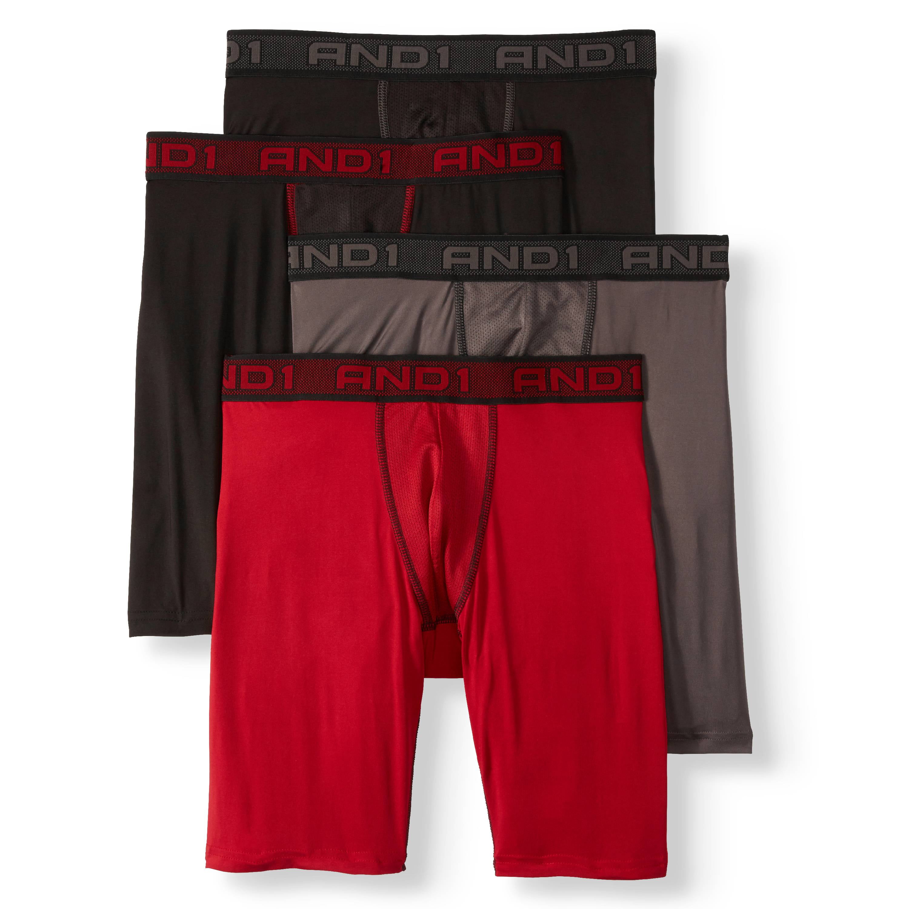 Men's Performance Long Length Boxer Briefs with Contour Pouch, 4-Pack ...