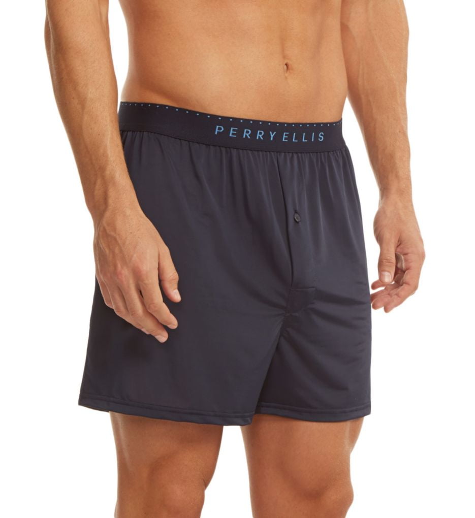 Men's Perry Ellis 163009 Luxe Solid Boxer Short (Navy XL) - Walmart.com