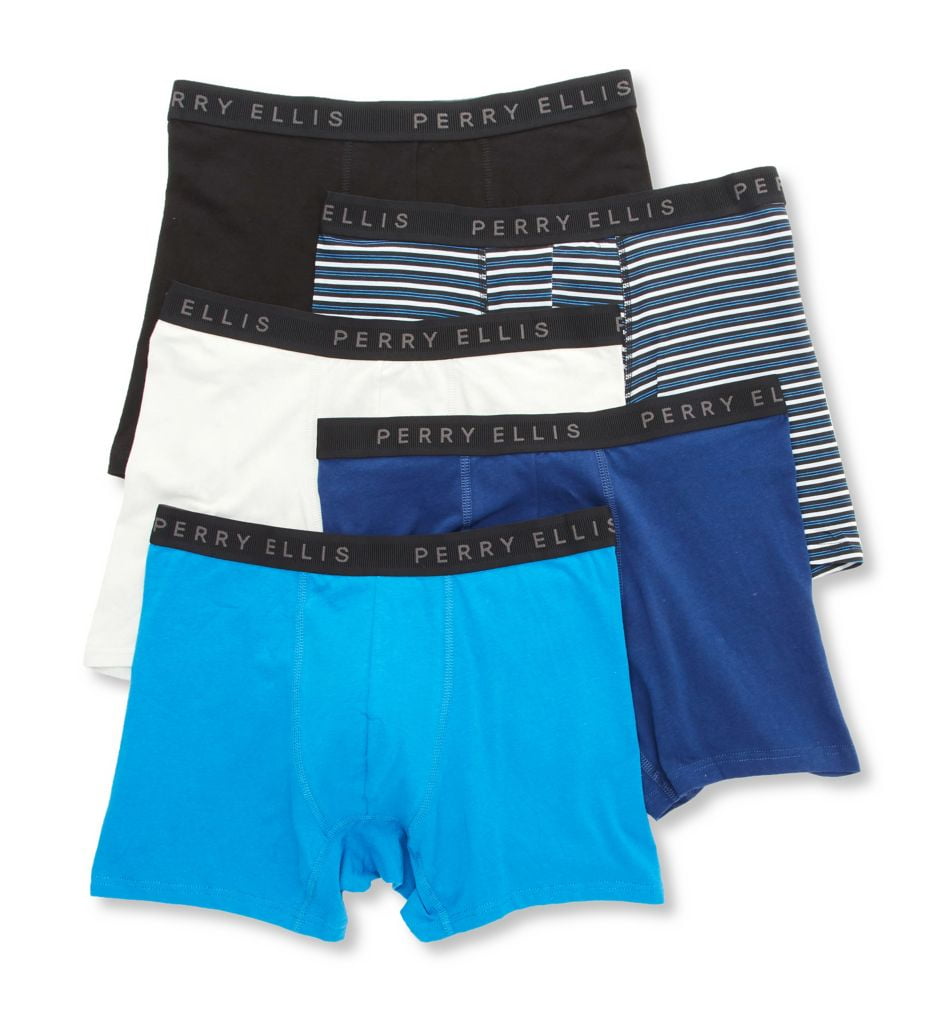 Men's Perry Ellis UMPE055 Cotton Stretch Boxer Brief - 5 Pack (Daphne L ...