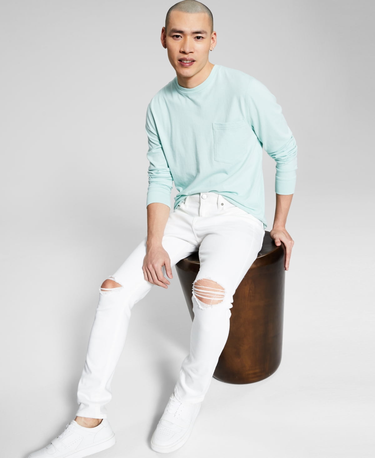 Men's Perry White Ripped Skinny Jeans Perry 29 - Walmart.com