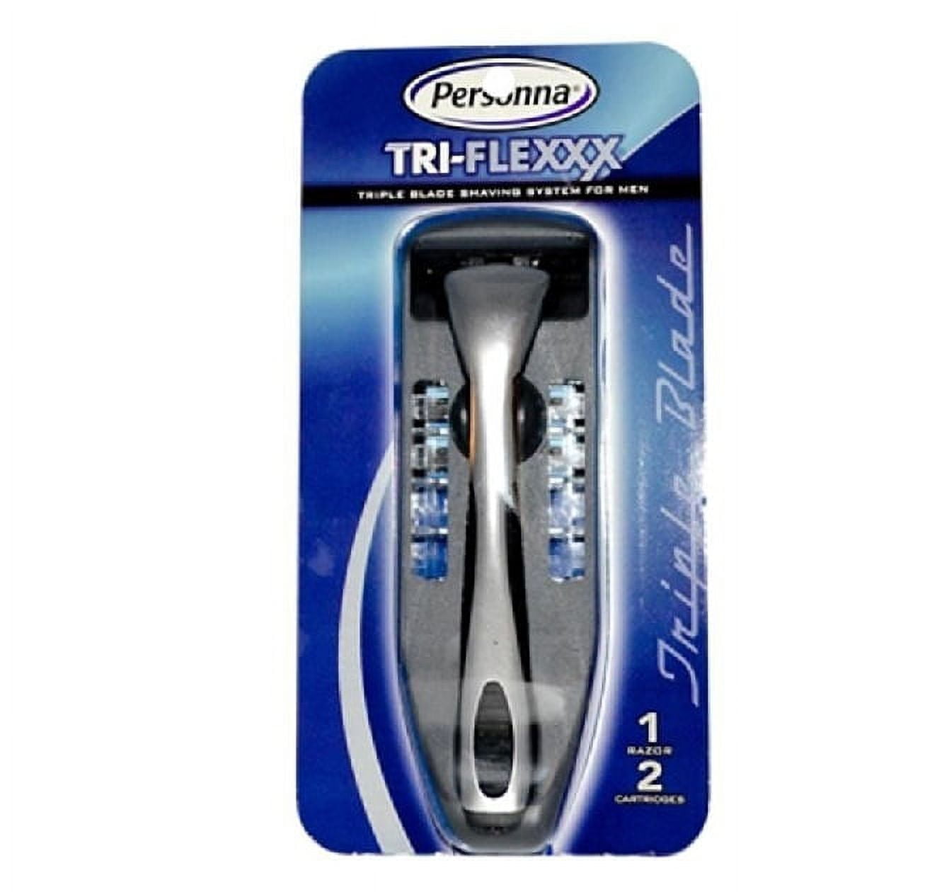 Men's Personna Tri-Flexxx Razor Blade Handle w/ 2 cartridges + 3 Count ...