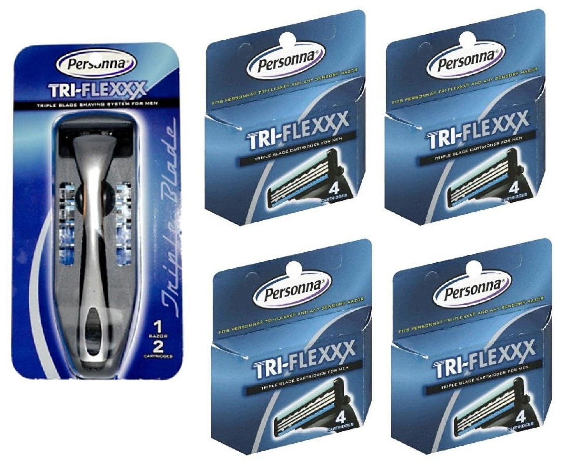 Men's Personna Tri-Flexxx Razor Blade Handle w/ 2 cartridges + Personna ...