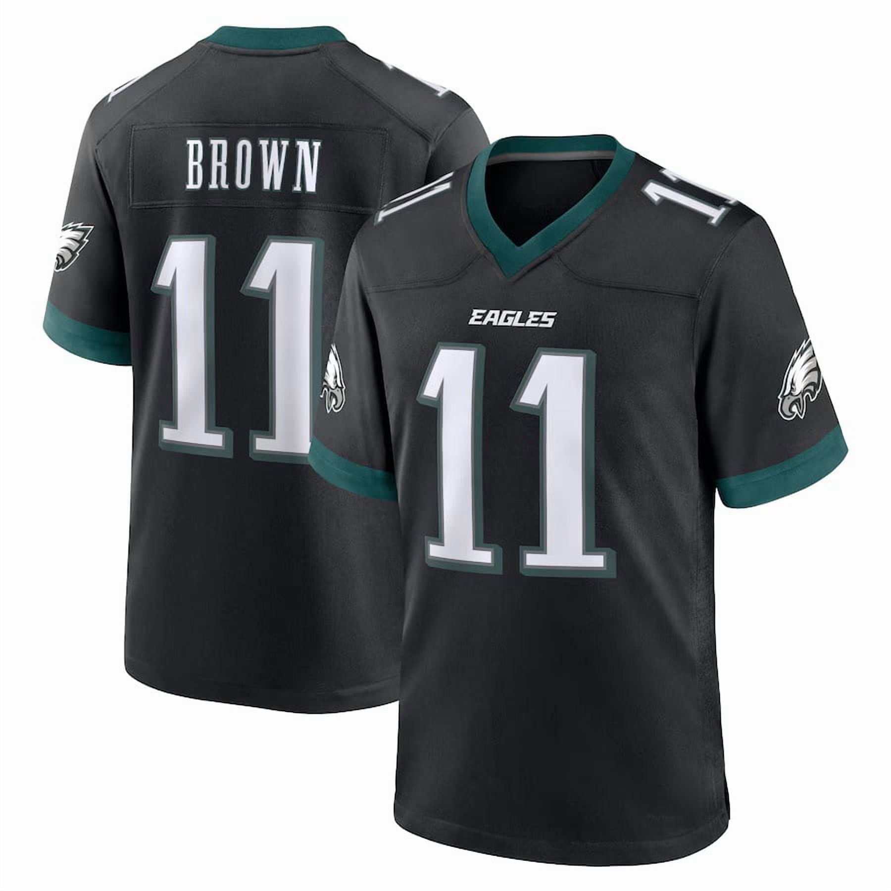 Men's Philadelphia Brown 11 Black Sports Player Game Stitched Name ...