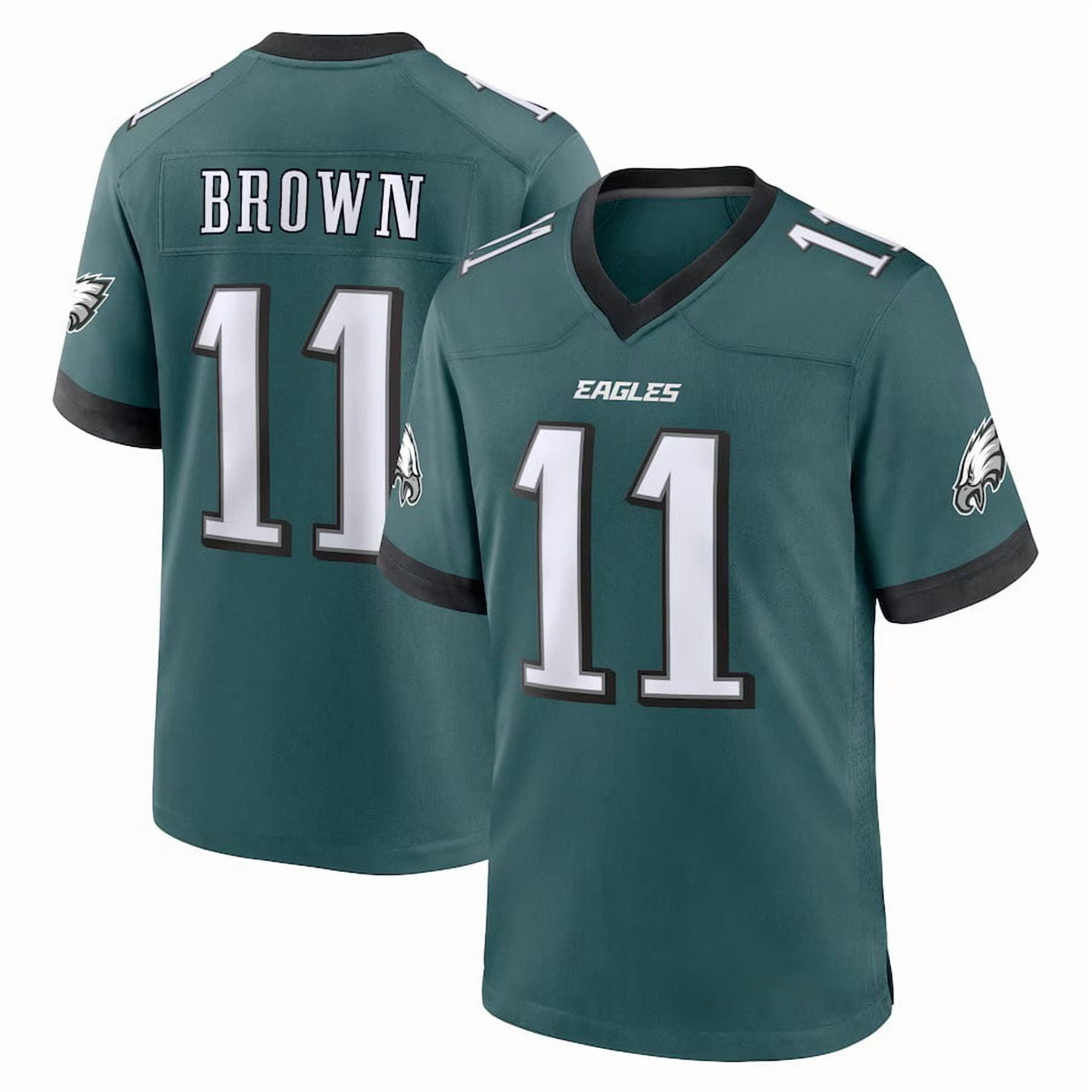Men's Philadelphia Brown 11 Green Sports Player Game Stitched Name ...