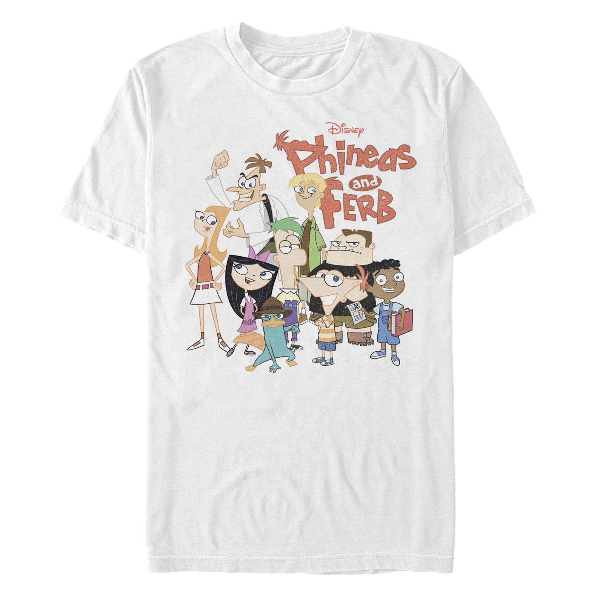 Men's Phineas and Ferb Character Collage Graphic T-Shirt - Walmart.com