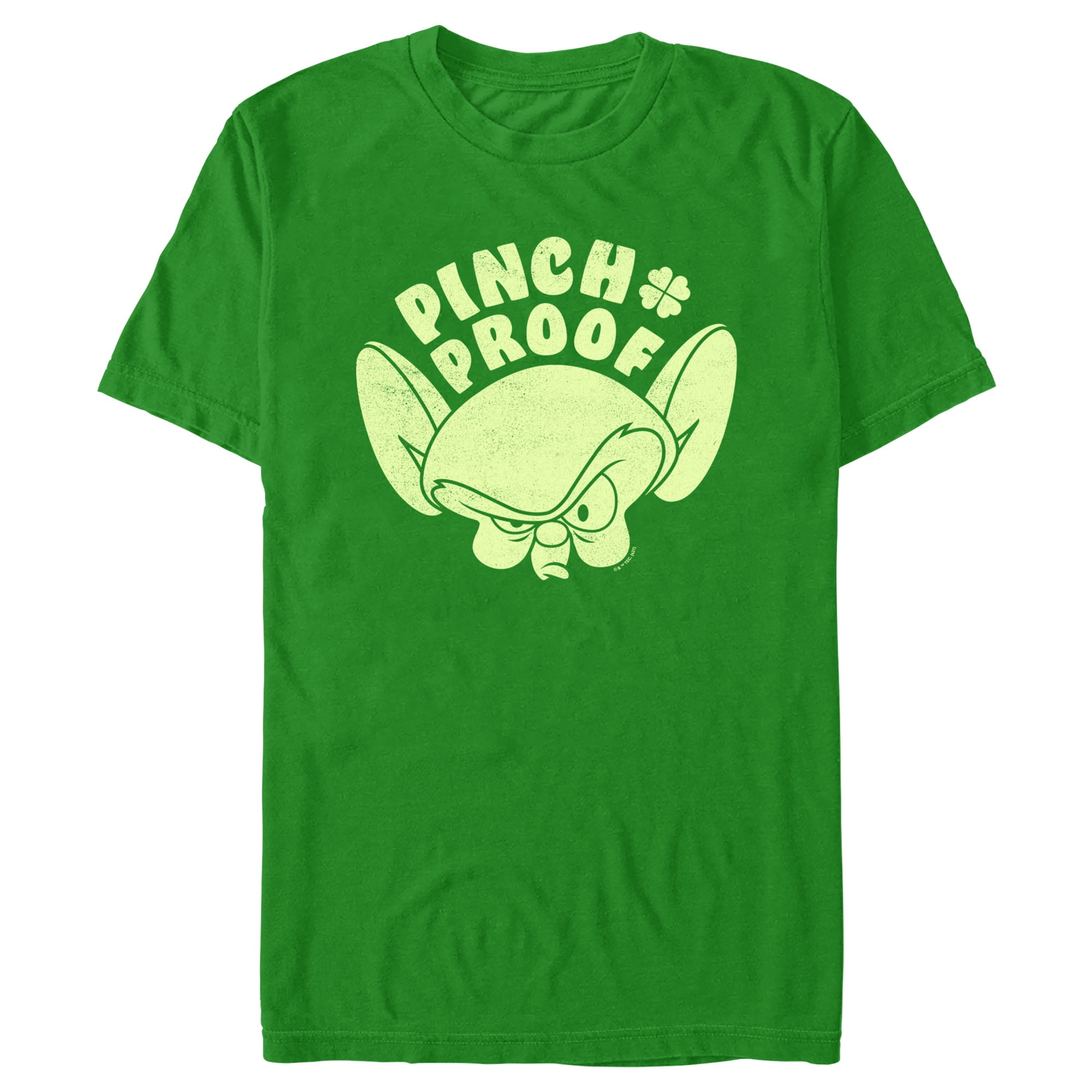 Men's Pinky and the Brain Distressed Pinch Proof Brain Face Graphic Tee ...