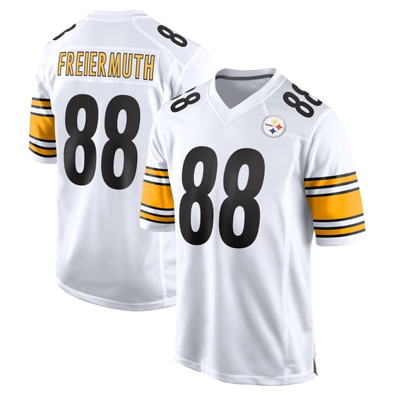 Men's Pittsburgh Freiermuth 88 White Sports Player Game Stitched Name ...