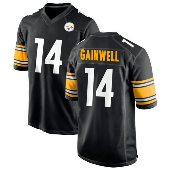 Men's Pittsburgh Gainwell 14 Black Sports Player Game Stitched Name ...