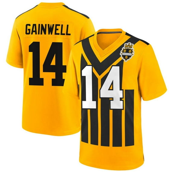 Men's Pittsburgh Gainwell 14 Gold Sports Player Game Stitched Name ...