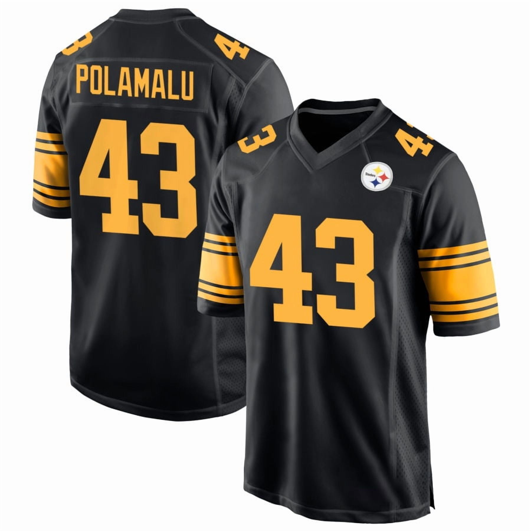 Men's Pittsburgh Polamalu 43 Black Alternate Sports Player Game ...