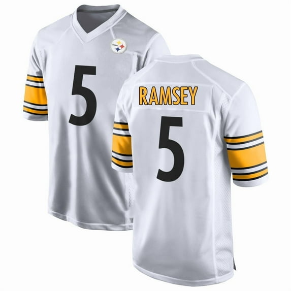 Men's Pittsburgh Ramsey 5 White Sports Player Game Stitched Name Number ...
