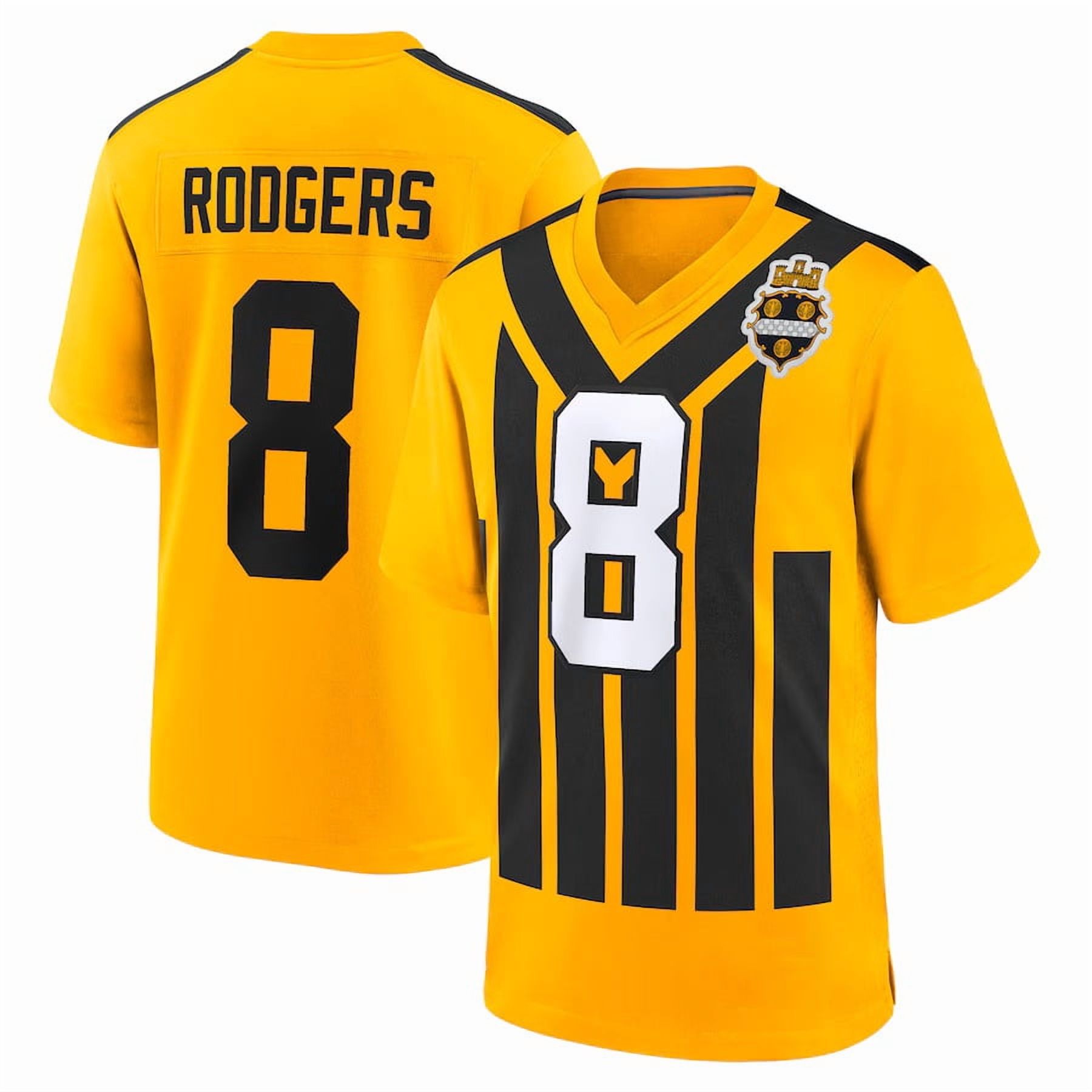 Men's Pittsburgh Rodgers 8 Gold Stitched T-Shirts Sports Player Game ...
