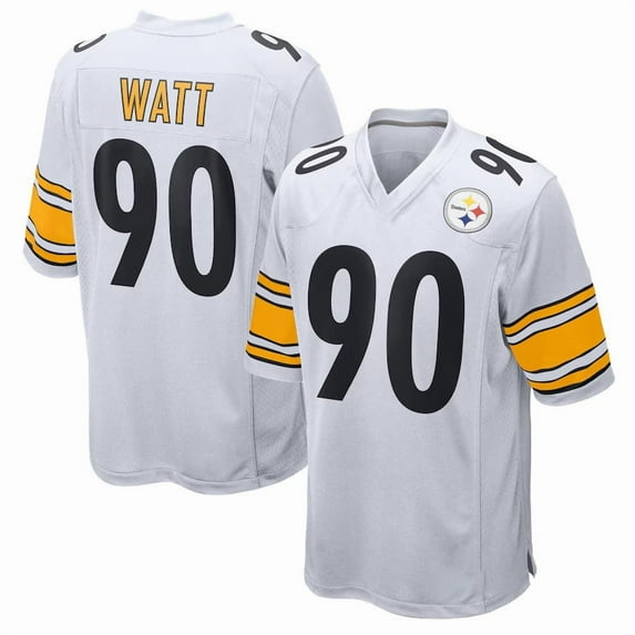 Men's Pittsburgh Watt 90 White Sports Player Game Stitched Name Number ...