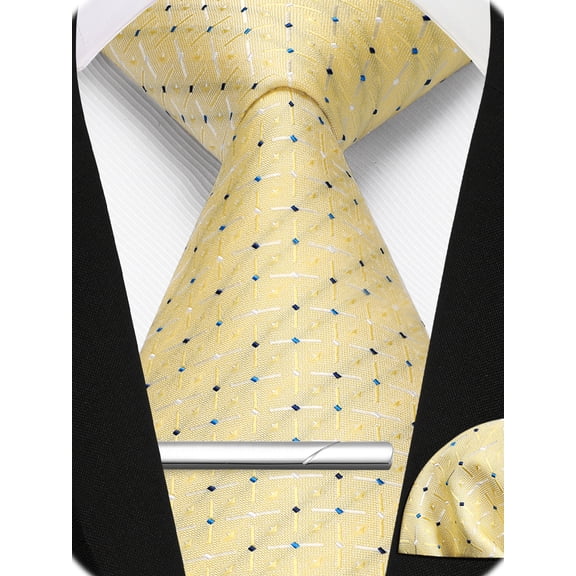 Men Paisley Floral Necktie Pocket Square Cufflink Tie Clip Wedding ...