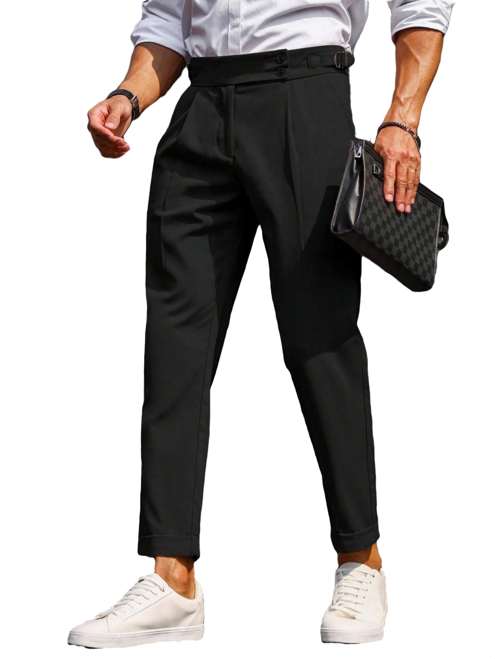 Men's Plain Black Suit Pants L (40) - Walmart.com
