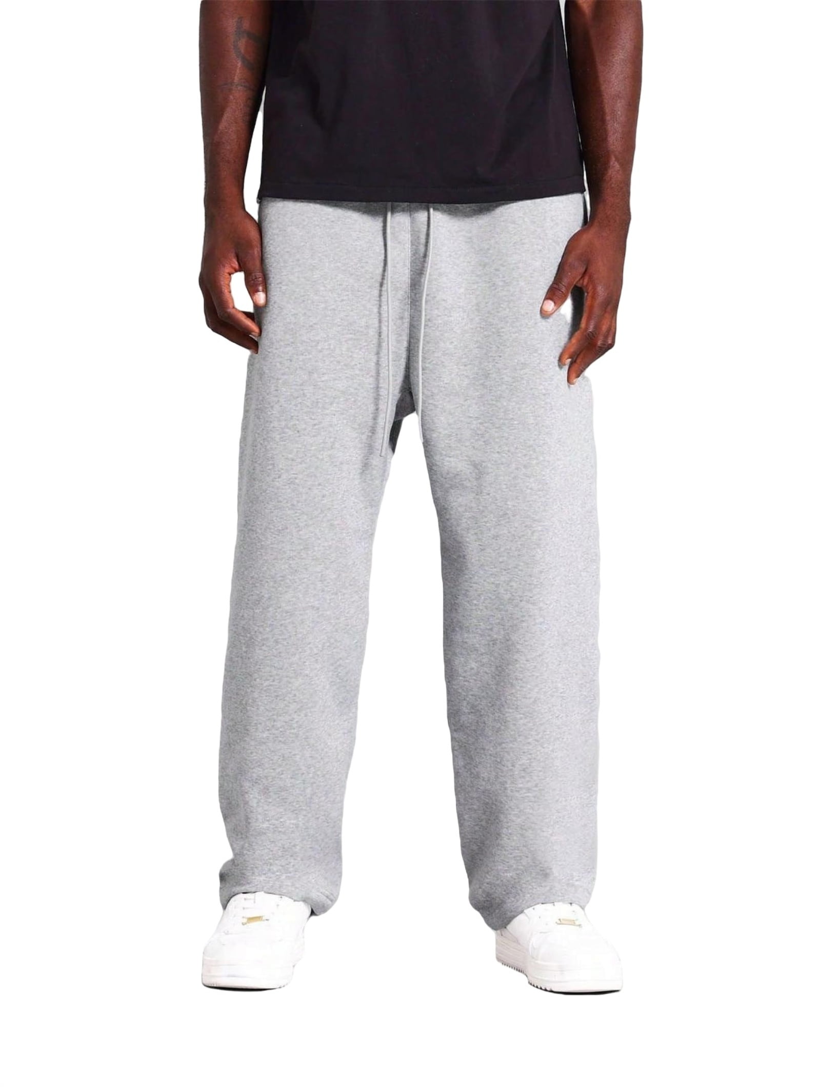 Men's Plain Wide Leg Grey Sweatpants S (36) - Walmart.com