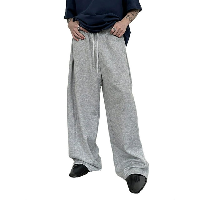Men's Plain Wide Leg Light Grey Sweatpants XS (34) - Walmart.com