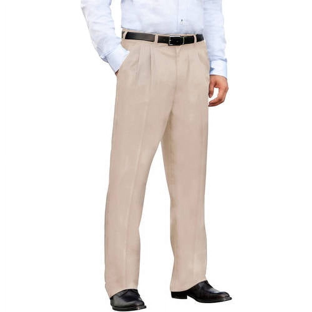 Men's Pleated Front Wrinkle Resistant Pants - Walmart.com