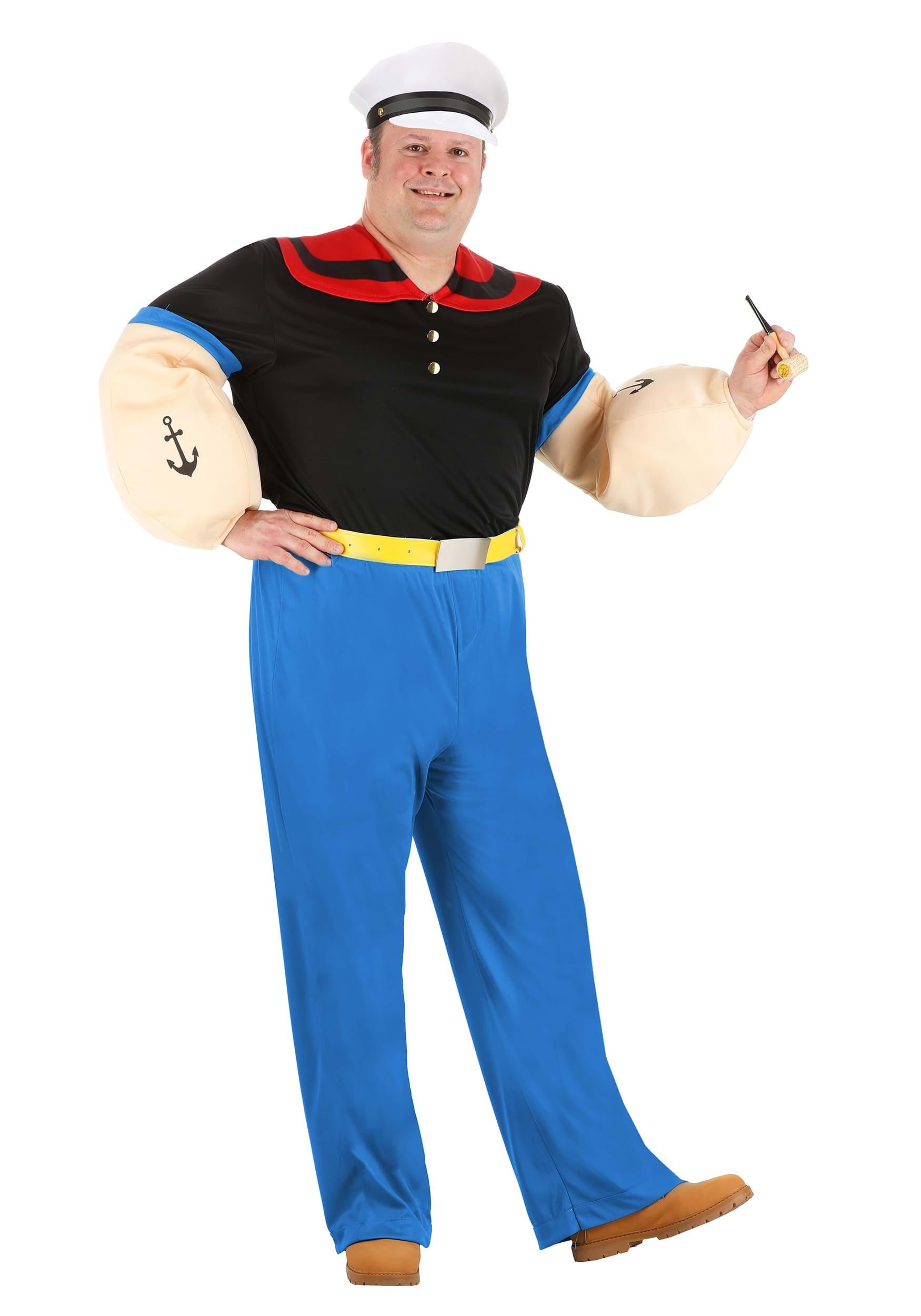 Men's Plus Size Deluxe Popeye Costume - Walmart.com