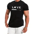 Men's Plus Size Oversized T-Shirt with LOVE Progress Bar Graphic Print ...